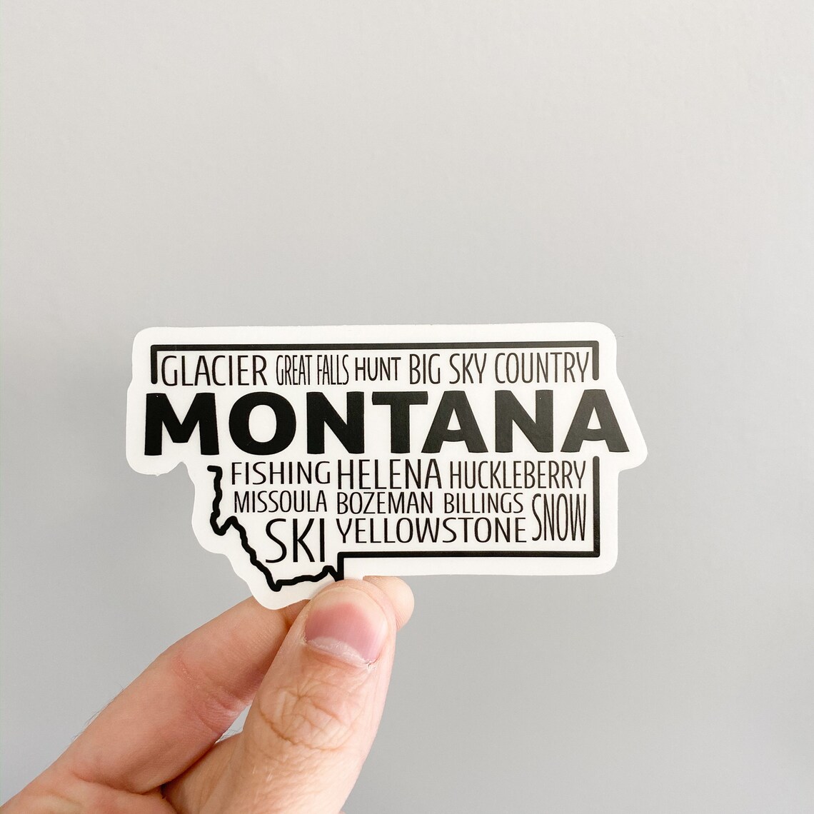 Montana Clear Vinyl Sticker Mountains Ski Hike Outdoors | Etsy