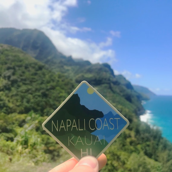 Napali Coast Vinyl Sticker Kauai Hawaii Hi Water Bottle | Etsy
