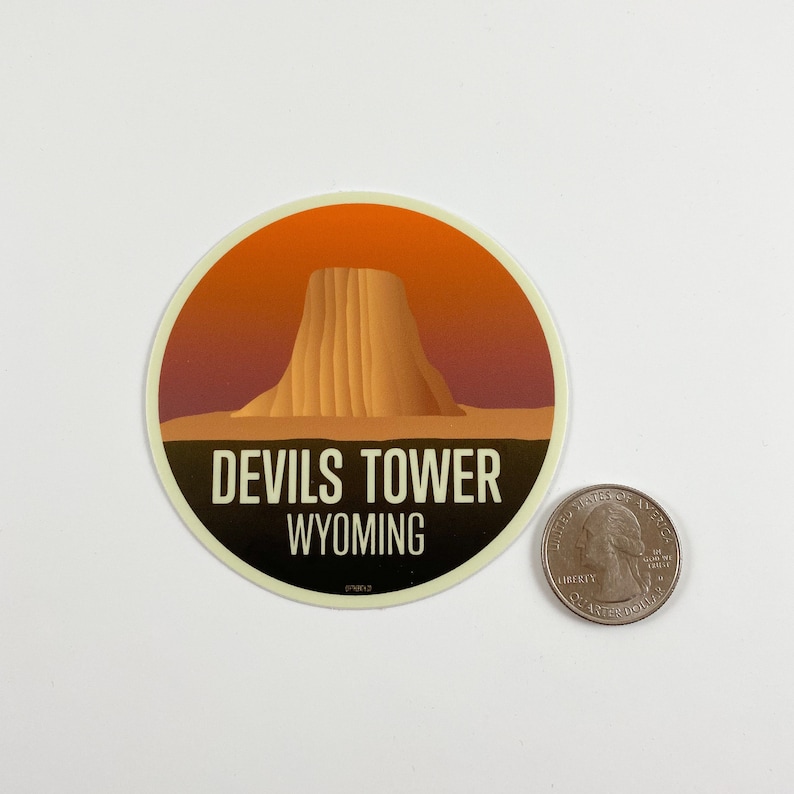 Devils Tower Vinyl Sticker Wyoming Butte NPS Hike Outdoors | Etsy
