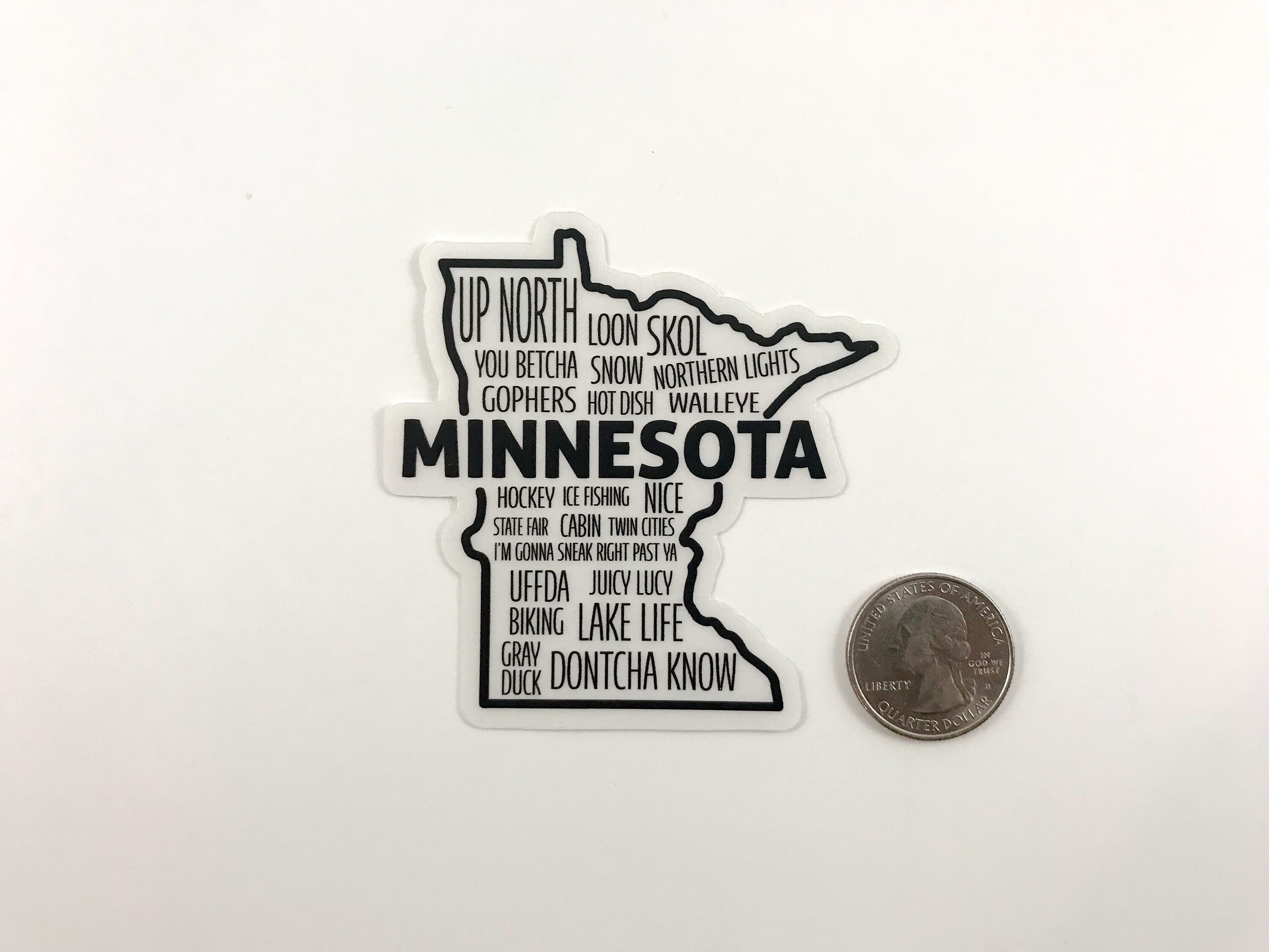 Minnesota State Clear Vinyl Sticker Water Bottle Laptop - Etsy