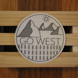 Go West Clear Vinyl Sticker Mountains Forest Hiking Outdoors - Etsy