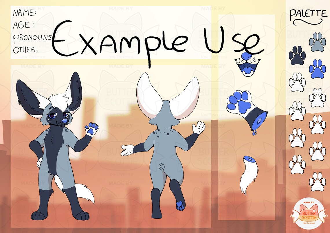 Fennec Fox Anthro Ref Sheet Base | Etsy