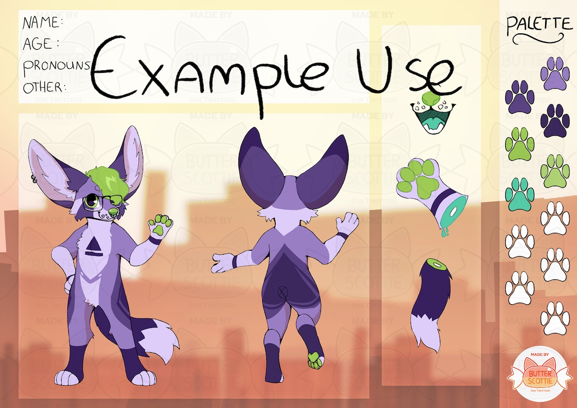 Fennec Fox Anthro Ref Sheet Base | Etsy