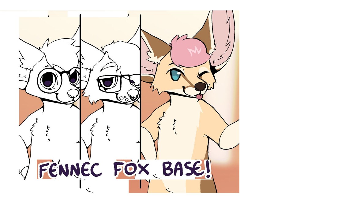 Fennec Fox Anthro Ref Sheet Base - Etsy