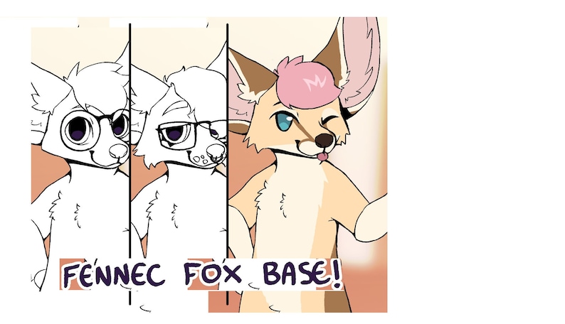 Fennec Fox Anthro Ref Sheet Base - Etsy Ireland
