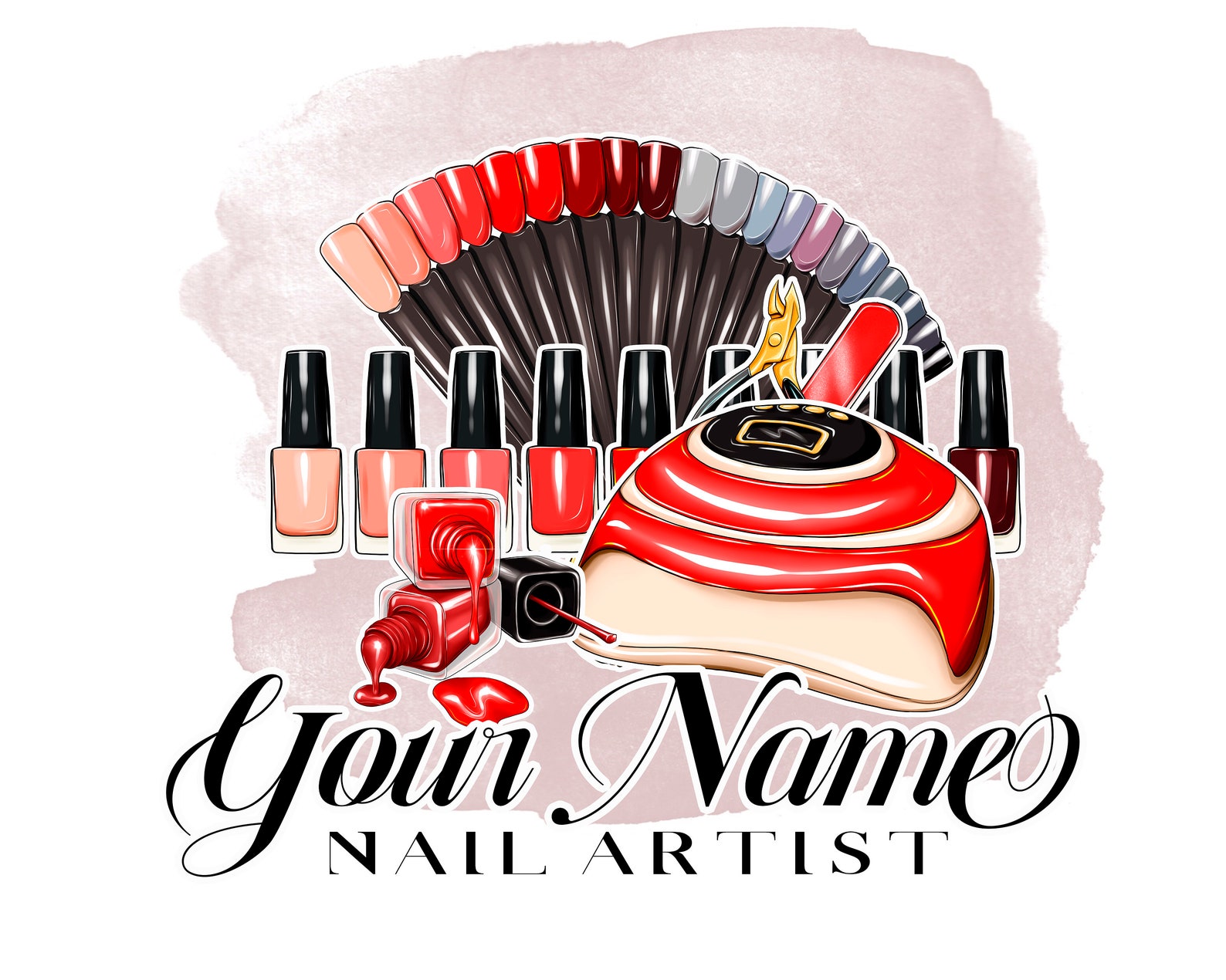 Custom Nail Artist Logo, Nail Logo, Premade Nails Logo Design, PNG ...