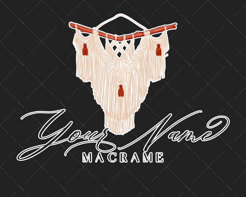 Custom Macrame Logo Design: Boho Knot Logo (PNG Digital File) - Etsy
