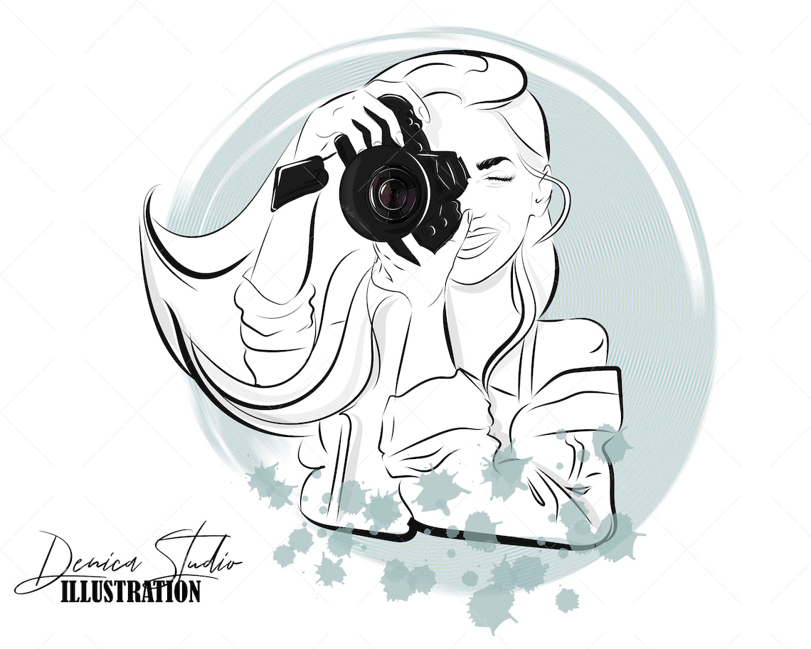 Girl With Camera Clipart Set Photographer Clipart Photography - Etsy