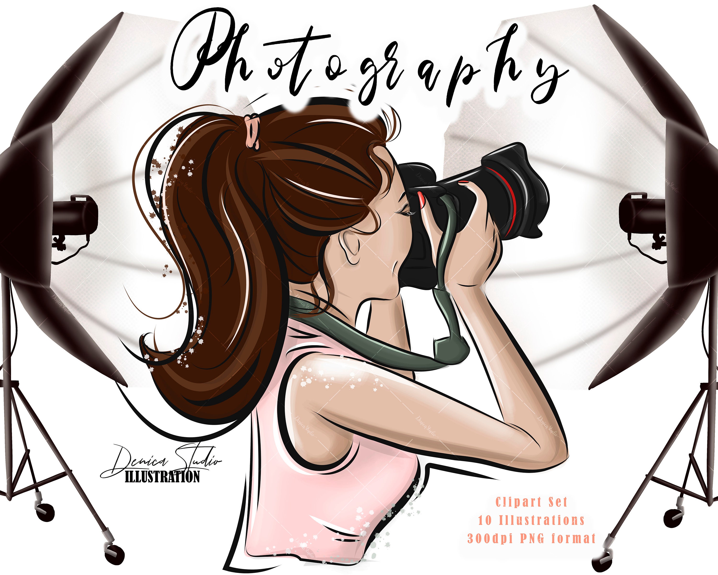 Photographer Clipart Set Photography Clipart Camera Clipart - Etsy