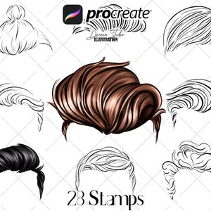 Procreate Brushes, Male Hair Style Brushes, Procreate Stamps, Barber ...