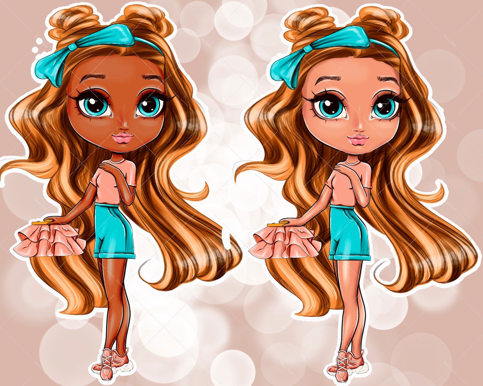 Cute Dolls Clipart Set, Blithe Dolls Clipart Girls Clipart Fashion ...