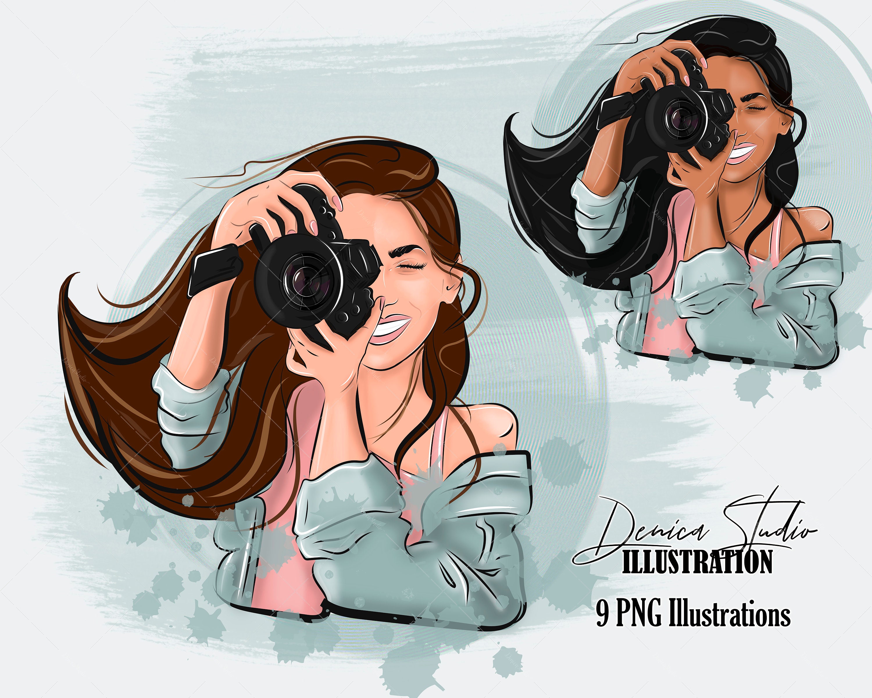 Girl Photographer Clip Art