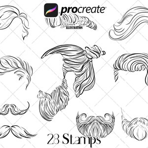Procreate Brushes, Male Hair Style Brushes, Procreate Stamps, Barber ...