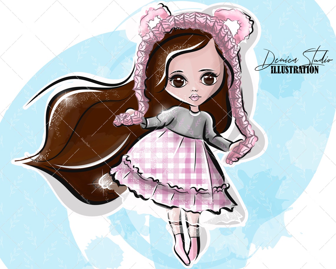 Cute Dolls Clipart Set Blithe Dolls Clipart Girls Clipart - Etsy