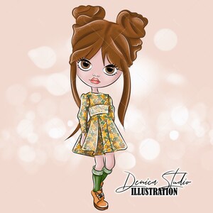 Cute Dolls Clipart Set, Blithe Dolls Clipart Girls Clipart Fashion ...