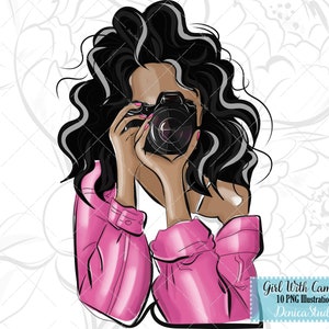 Girl With Camera Clipart Set, Photographer Clipart Photography Clipart ...