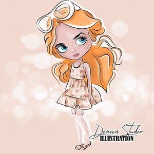 Cute Dolls Clipart Set, Blithe Dolls Clipart Girls Clipart Fashion ...