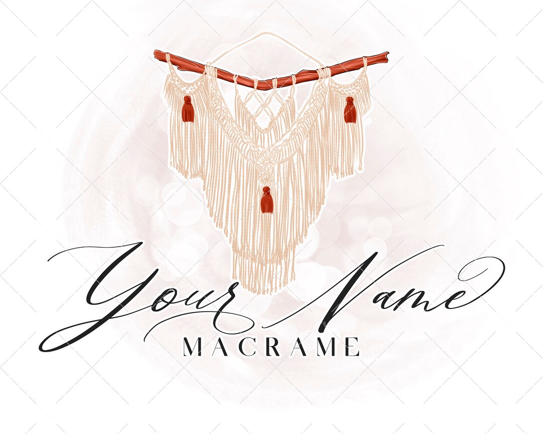 Custom Macrame Logo Design: Boho Knot Logo (PNG Digital File) - Etsy
