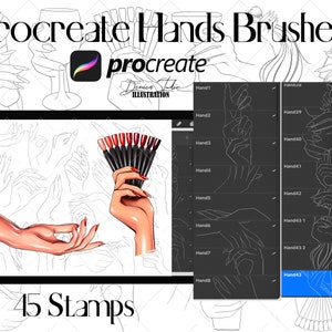 Procreate Brushes, Female Hand Brushes, Procreate Stamps, Body Poses, Body Stamps, Procreate ...