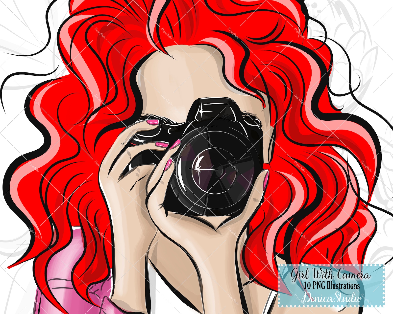 Girl With Camera Clipart Set Photographer Clipart Photography - Etsy