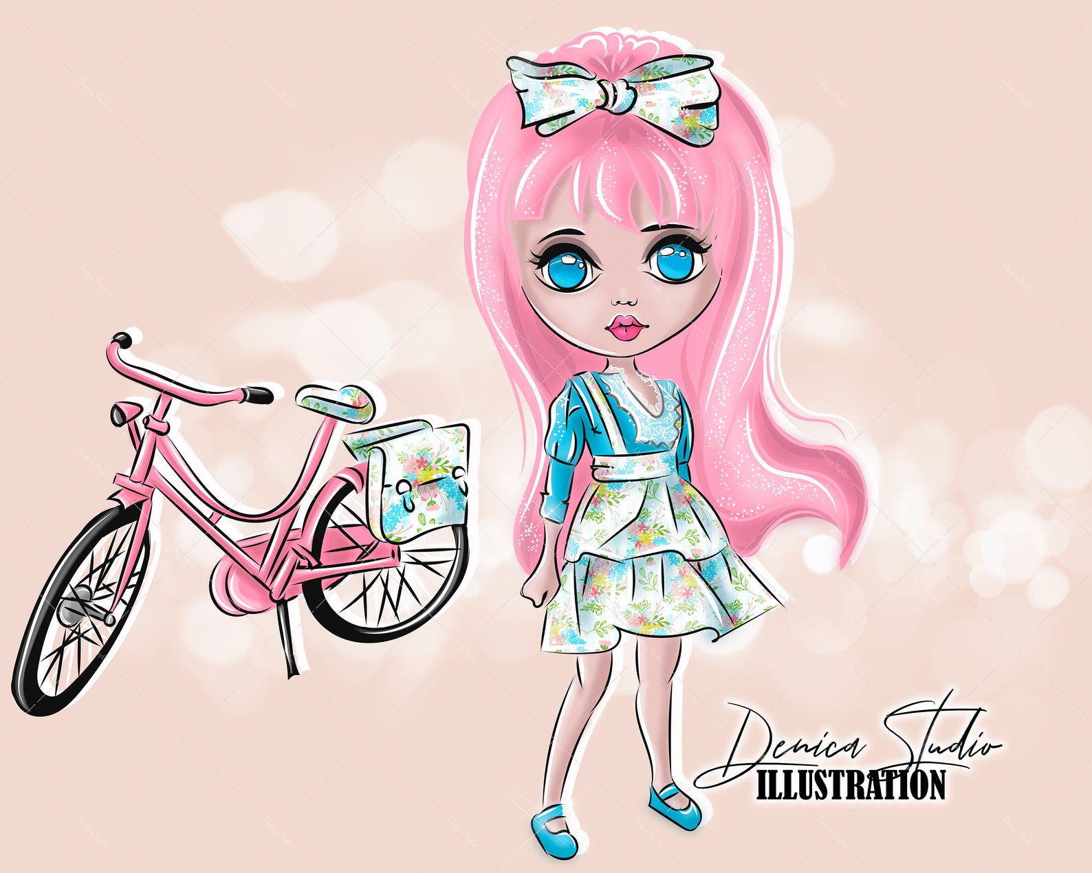 Cute Dolls Clipart Set, Blithe Dolls Clipart Girls Clipart Fashion ...