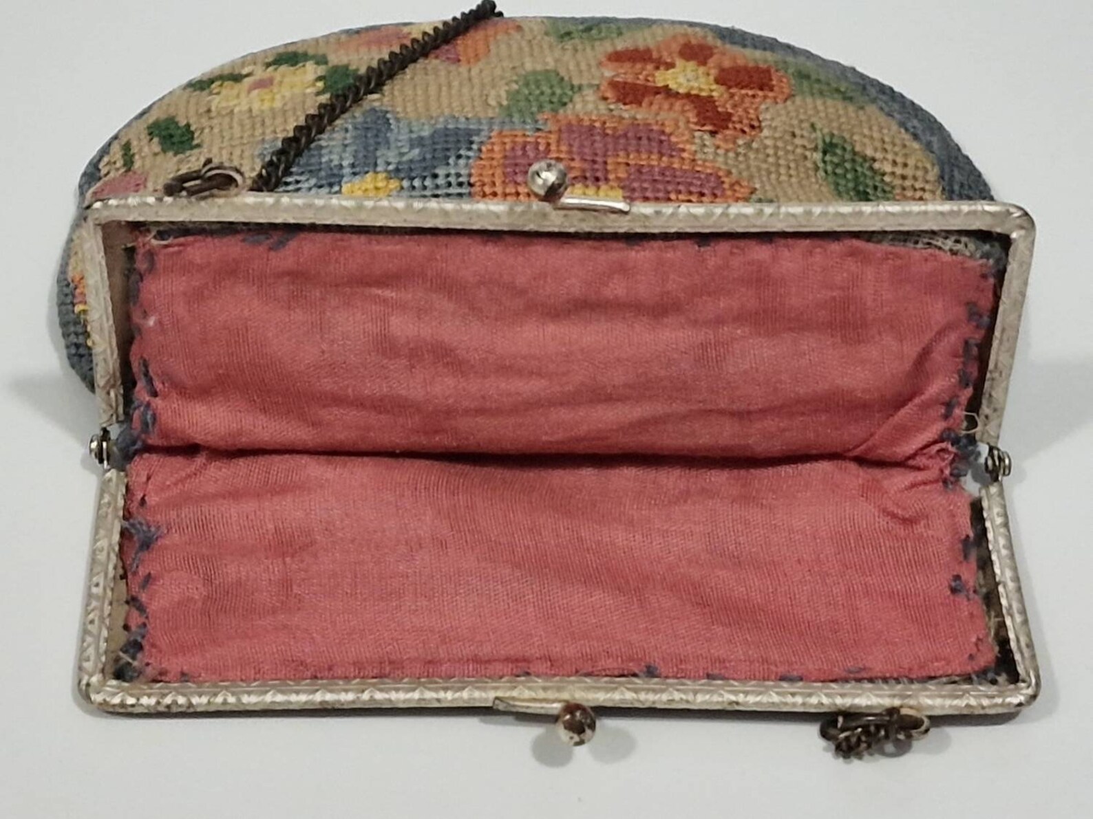 Antique/vintage Chinese Embroidery Hand Stitched Purse/clutch Bag With ...