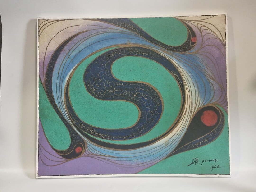 Rare Original, Mid century Vintage Oil Painting by the Taiwanese Artist ...