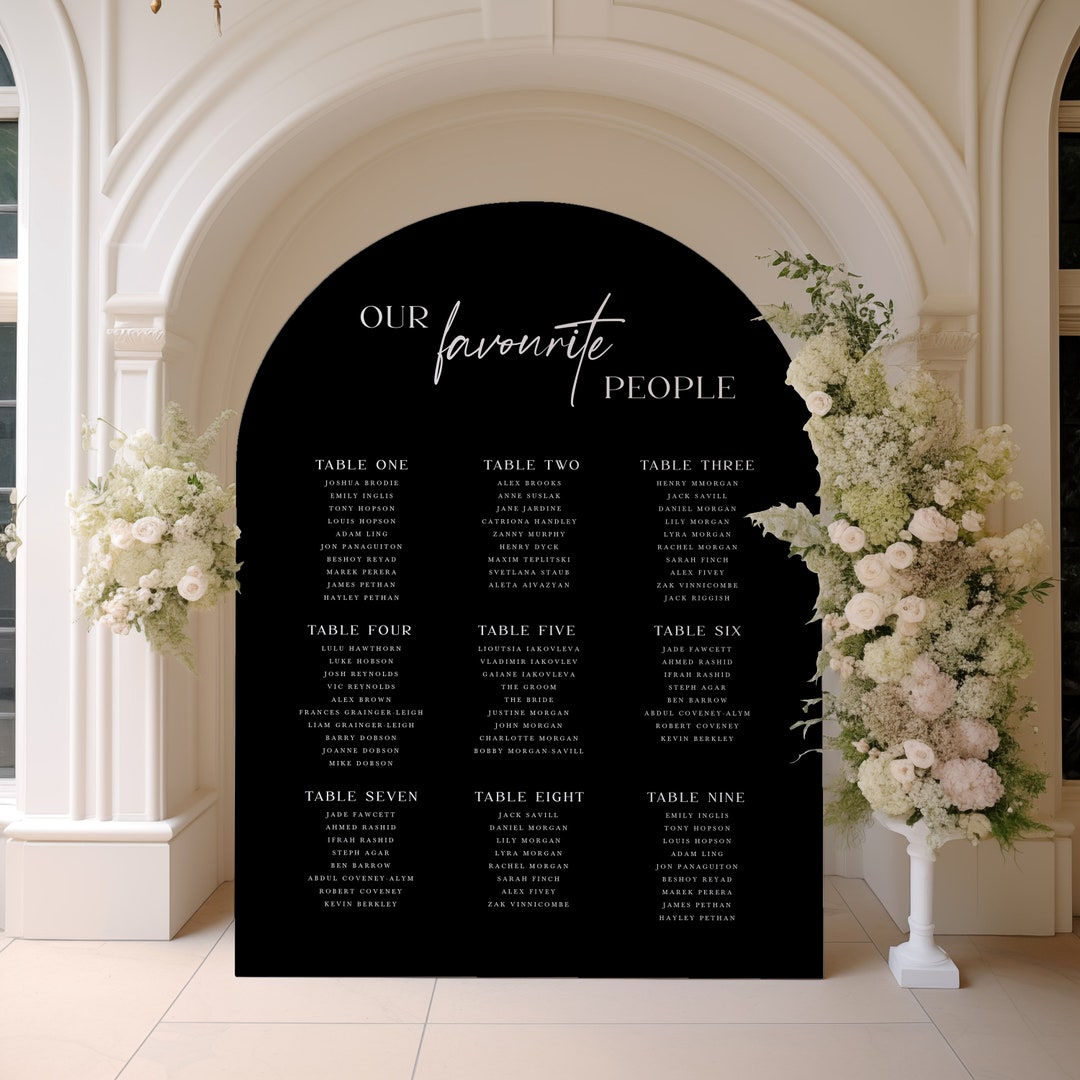 Arched Wedding Seating Chart: Modern Minimalist Table Plan - Etsy
