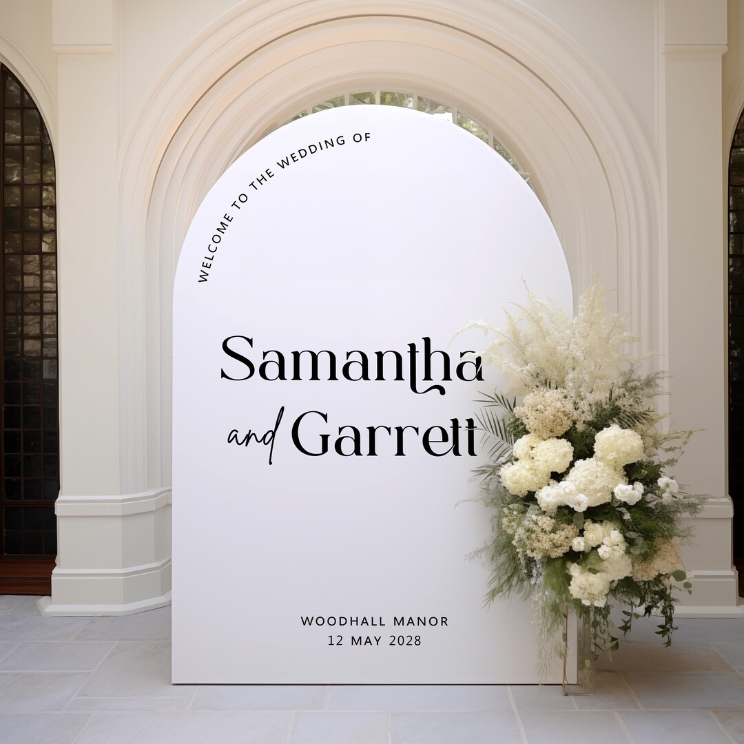 Arch Welcome Sign, Wedding Welcome Sign, Wedding Sign, Physical Product ...