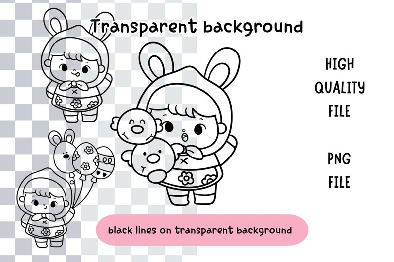 Digi Stamps- Png Clipart, Easter Digi Stamps Lets Doodles, Easter Girl ...