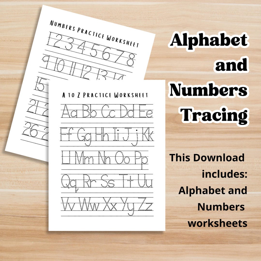 Alphabet Tracing Worksheet, Letter Numbers Tracing Page, ABC Practice ...