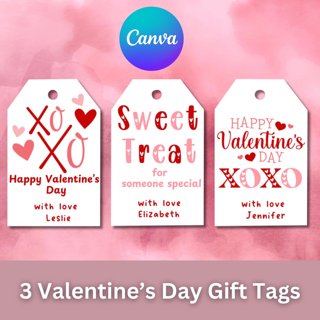 Printable Valentine's Day Gift Tags, DIY Happy Valentine's Day Card ...