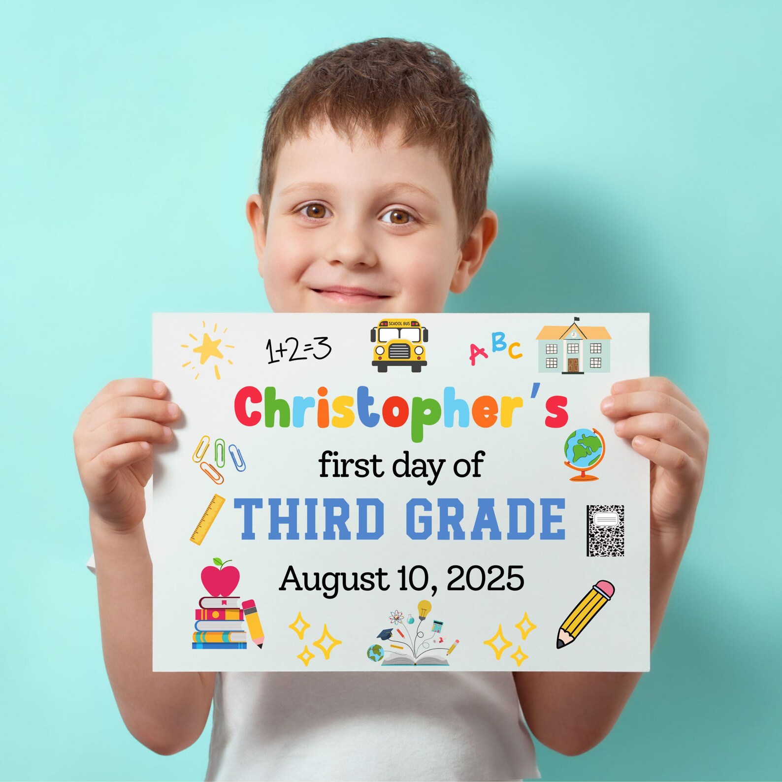 Back to School Sign Editable and Personalized - Customizable, First Day ...