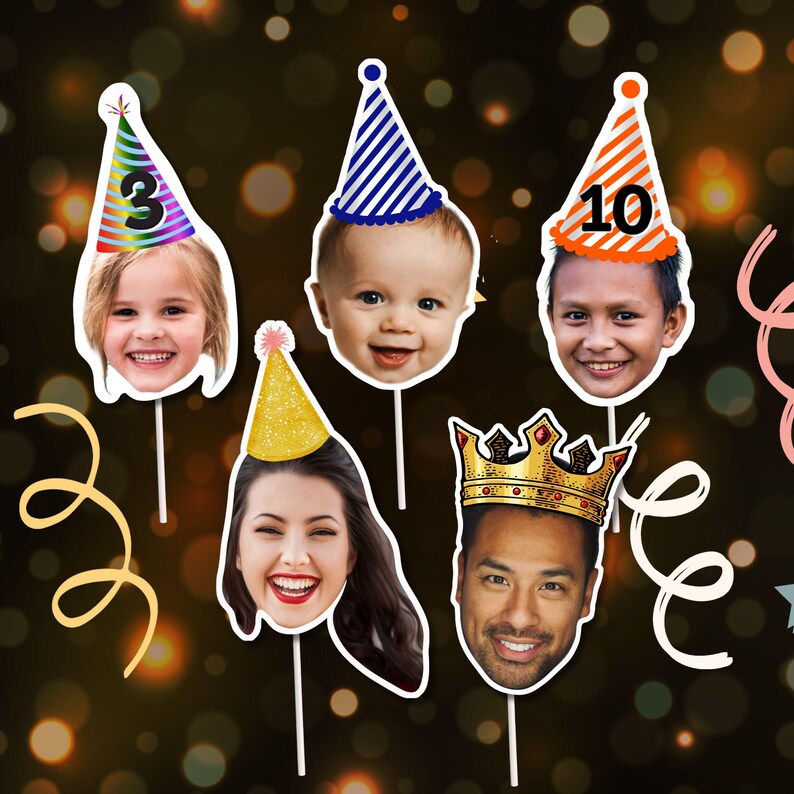 Printable Face Cupcake Topper, Personalized Custom Face Topper ...