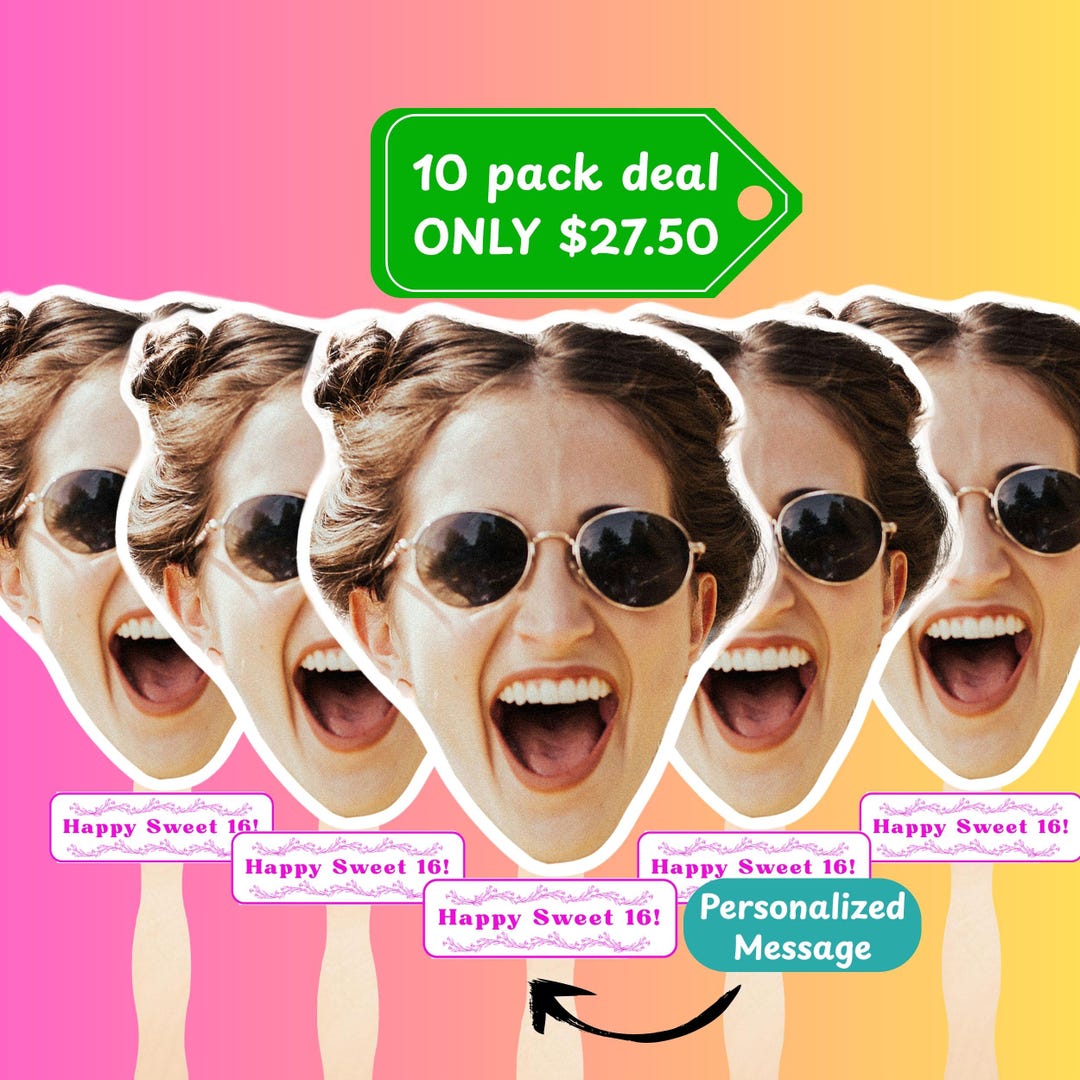 Custom Big Head on a Stick - Big Face Cutout, Photo Booth Prop, Big ...