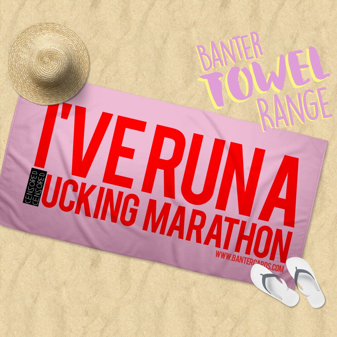 I've Run A Fcking Marathon Towel pink,funny Towel,beach Towel,funny ...