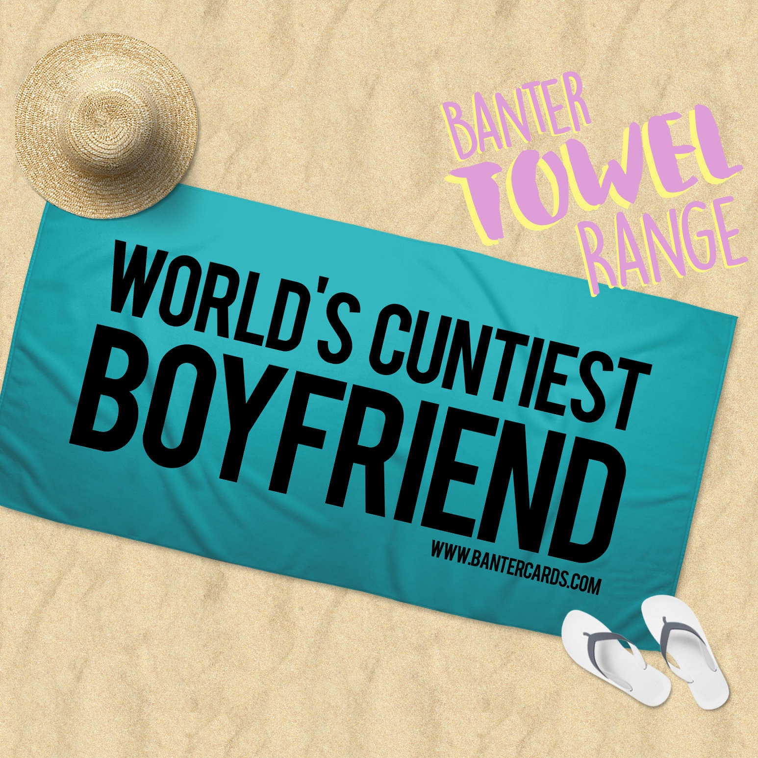 World's Cntiest Boyfriend Towel,holiday,banter Cards,banter Gifts,funny ...