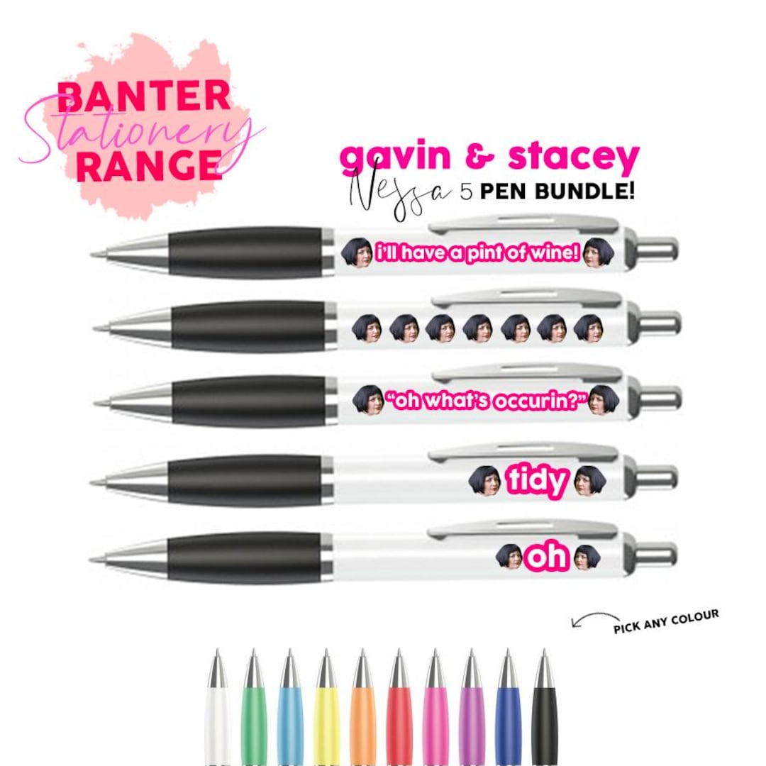 Gavin and Stacey - Nessa Pen Bundle - 5 Pen Bundle - Funny Pens - Welsh ...