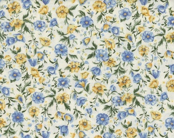 Yellow floral fabric | Etsy