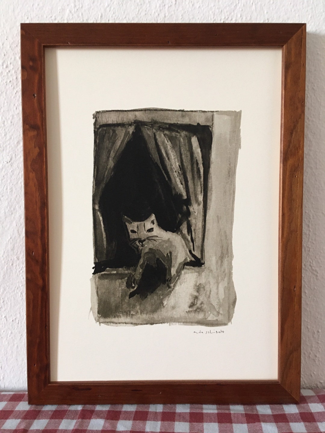 Lisbon Cat Watercolour Art Print: Vintage Alfama Illustration - Etsy