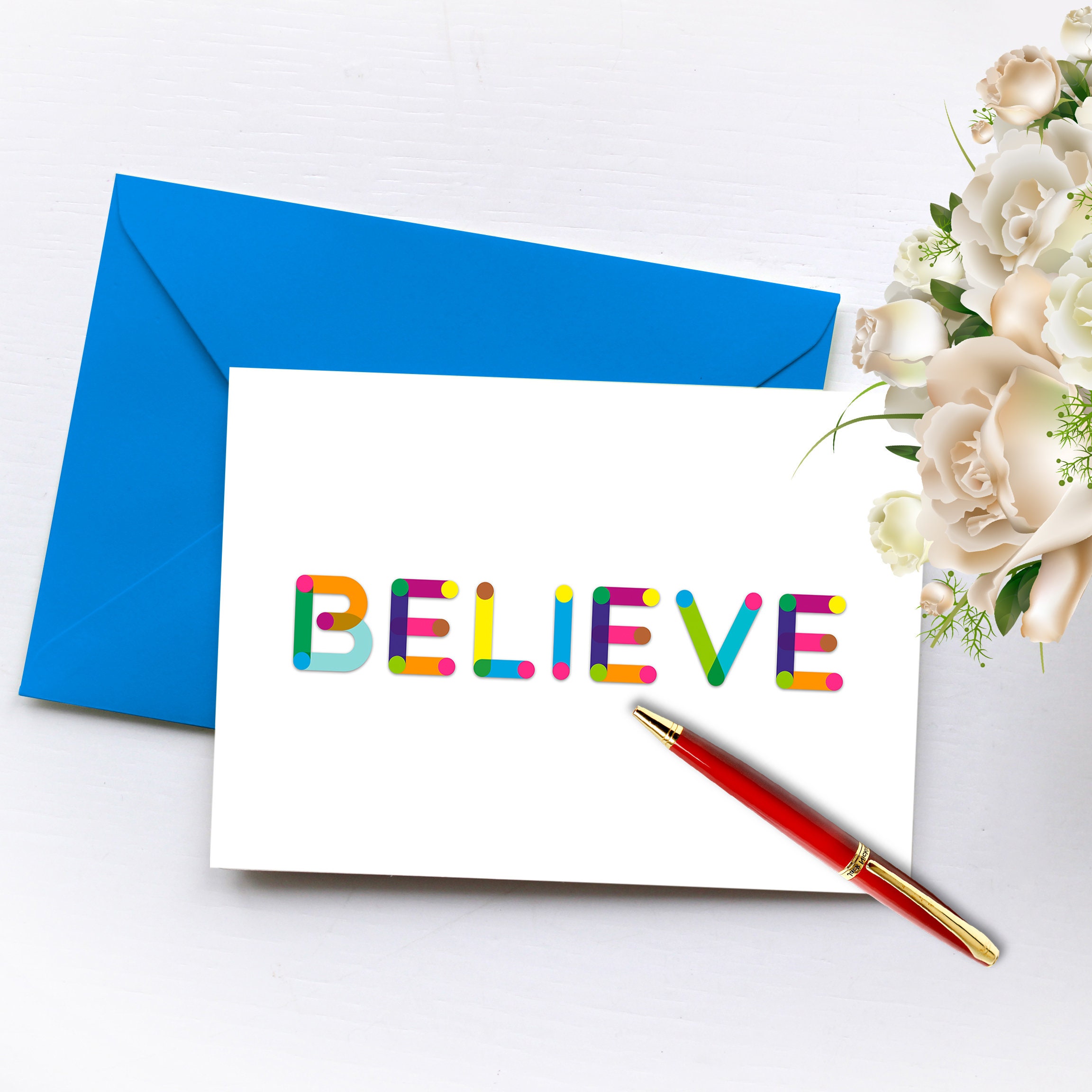 Believe Word Art Printables | Graphic Design Art Download Digital ...