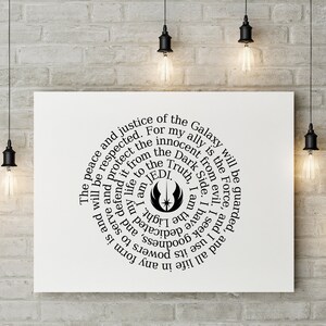 Star Wars JEDI Creed Spiral Word Art Inspirational Saying | Digital ...