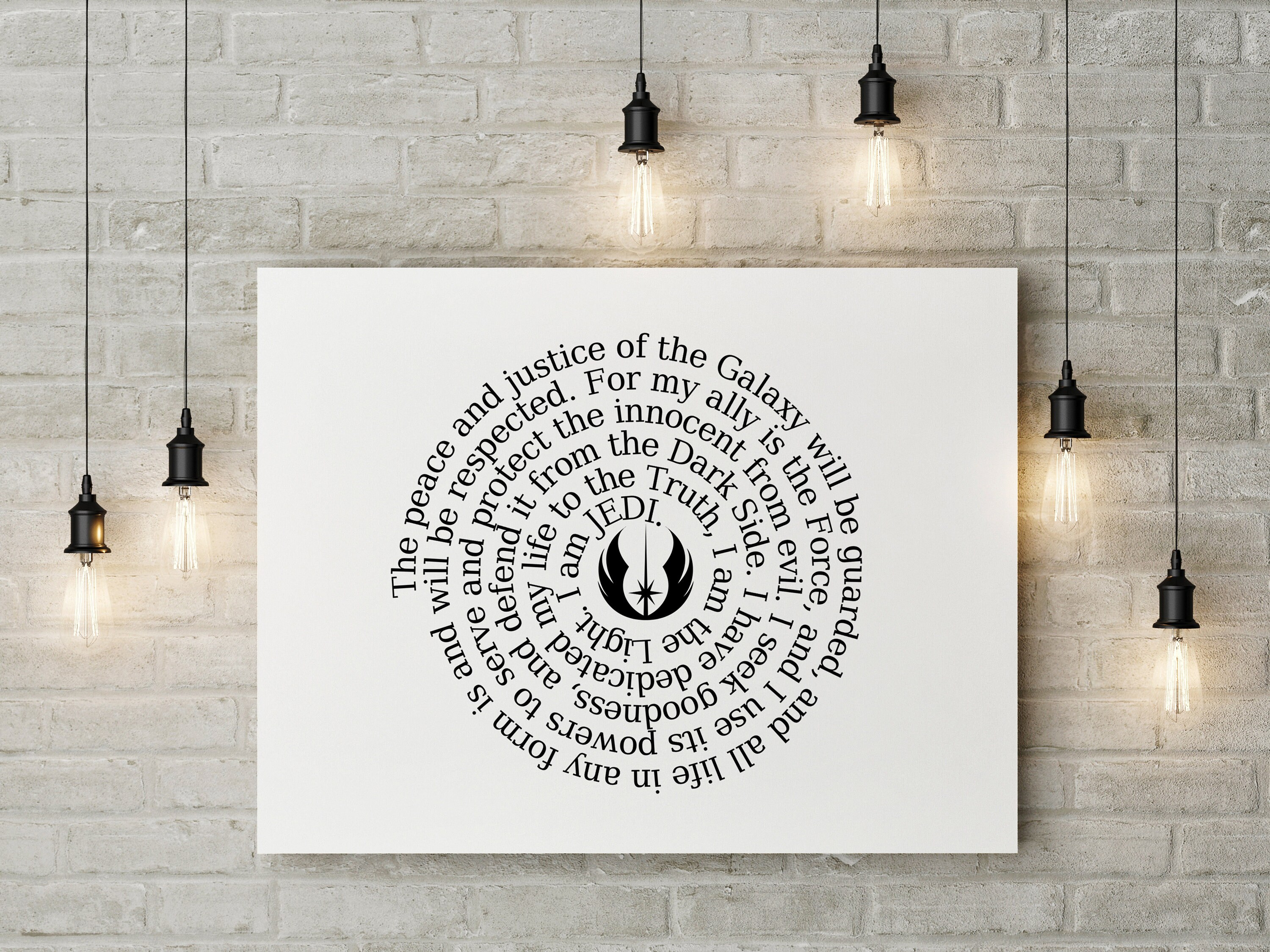Star Wars JEDI Creed Spiral Word Art Inspirational Saying Digital ...
