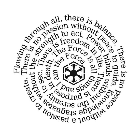 Star Wars Sith Creed Spiral Word Art Inspirational Saying - Etsy UK
