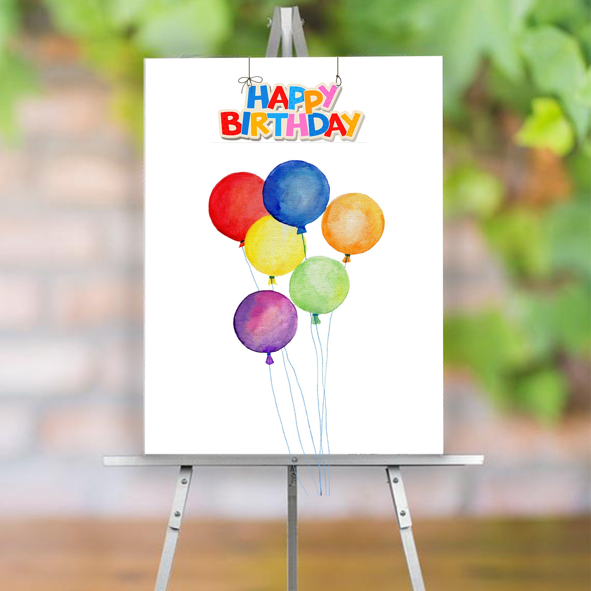 Rainbow Balloons Printable Birthday Wishes | Whimsical Downloadable ...