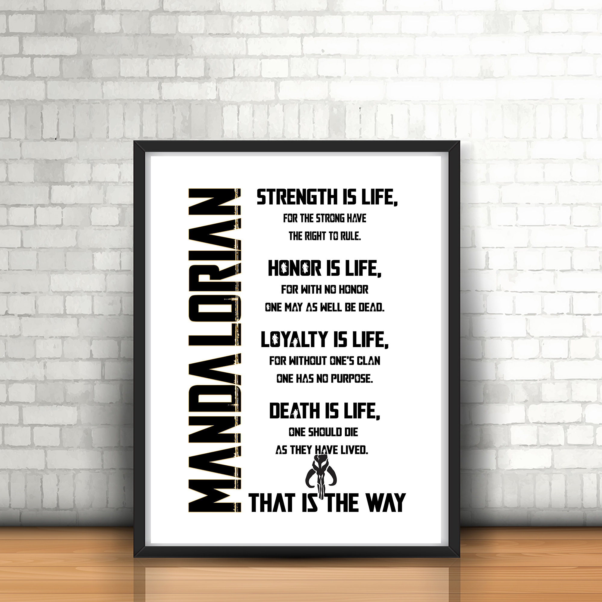 Star Wars Mandalorian Poster Code of Honor Decorative Wall Art ...