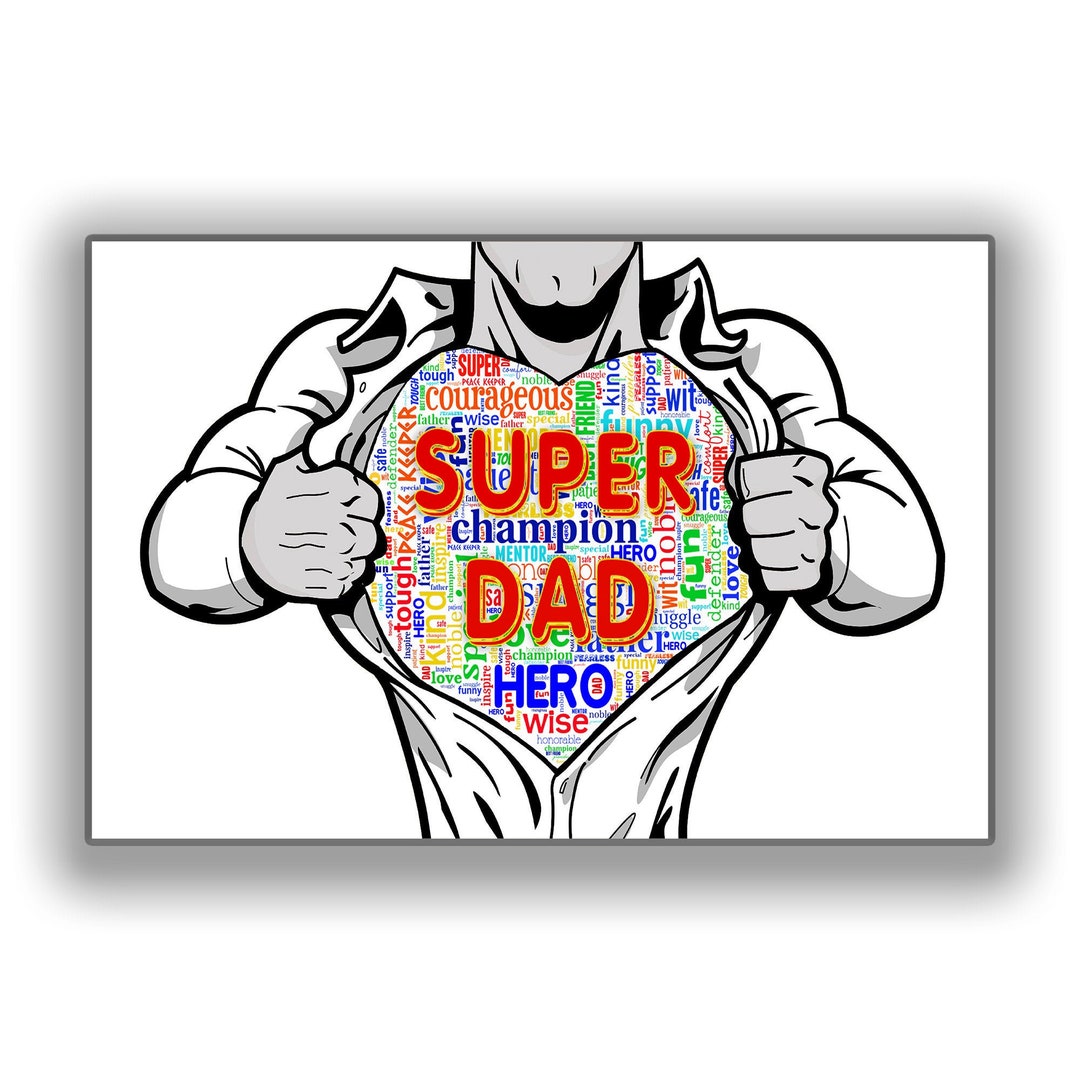 Happy Father's Day - Super Dad- Word Cloud Art | Downloadable Digital ...