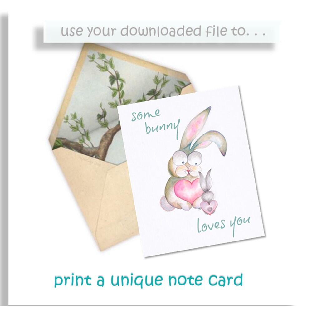 Printable Baby Bunny Love Art | Downloadable Artist Prints - Etsy