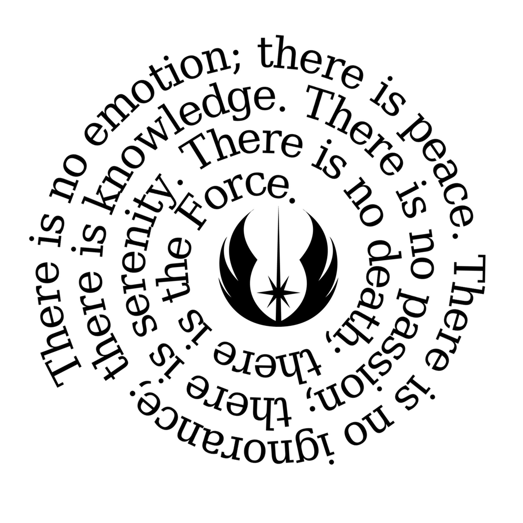 Star Wars JEDI Code Spiral Word Art Inspirational Saying | Digital ...
