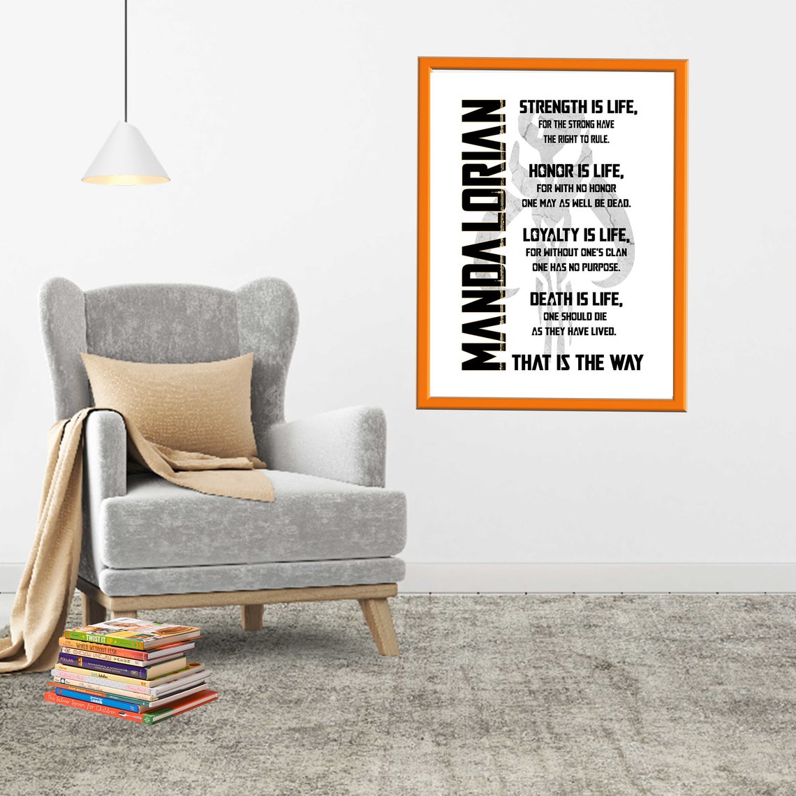 Star Wars Mandalorian Poster Code of Honor With Mandalorian Logo ...